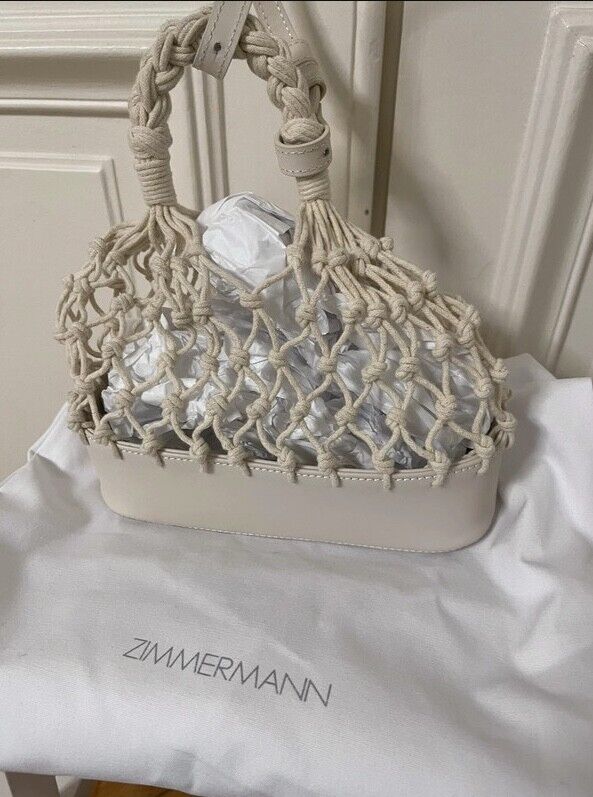 Zimmermann Mini Fisherman's Tote Hand bag Cream Leather Rope